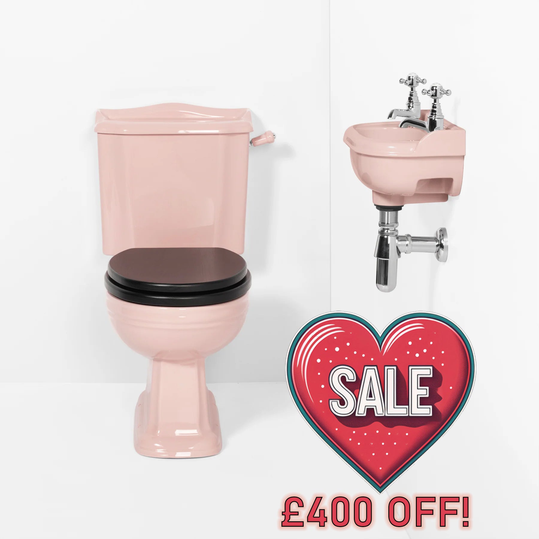 Classic Cloakroom Set Coral Pink – The Bold Bathroom Company