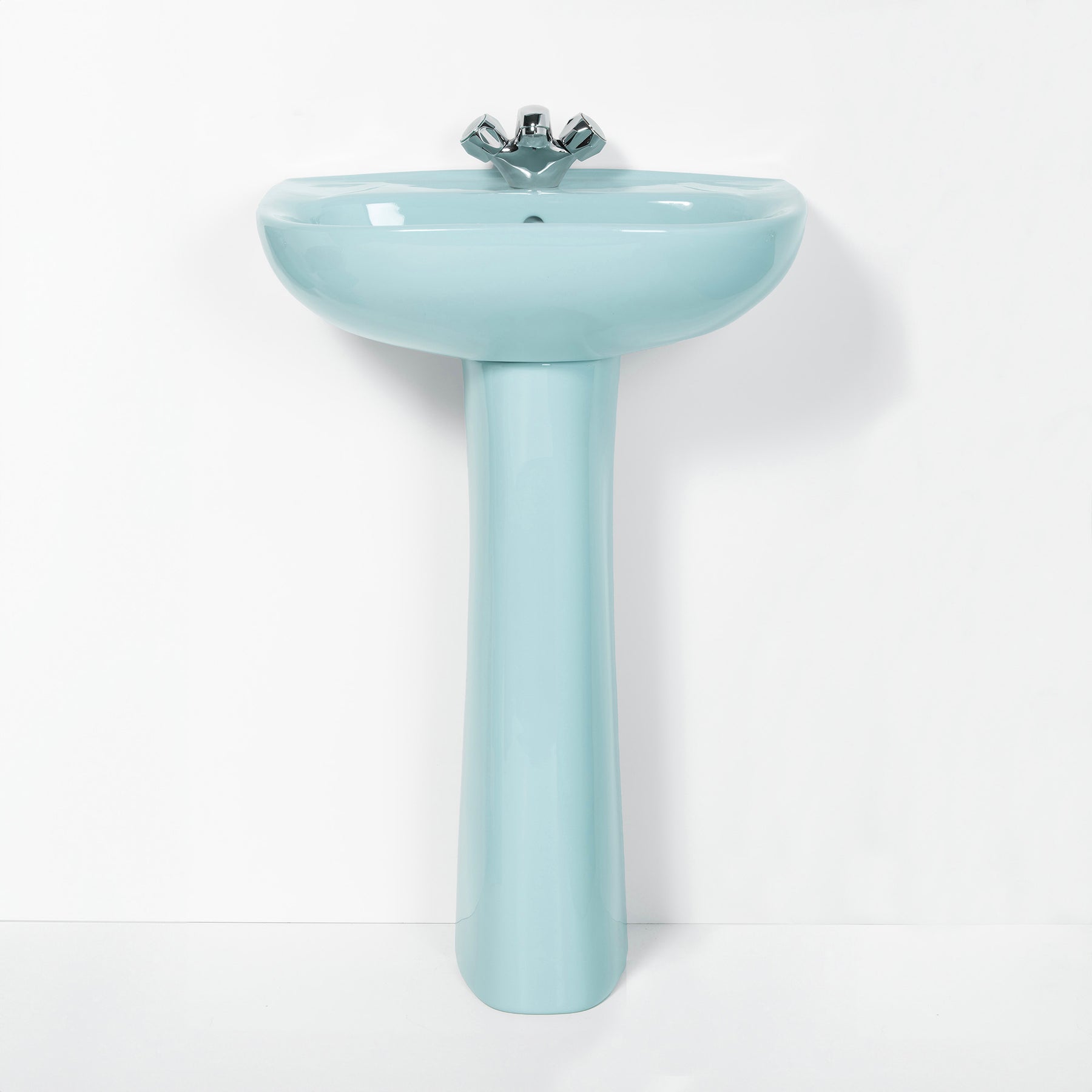 Retro Toilet & Basin Set Sky Blue with Round 1 Taphole Basin – The Bold ...